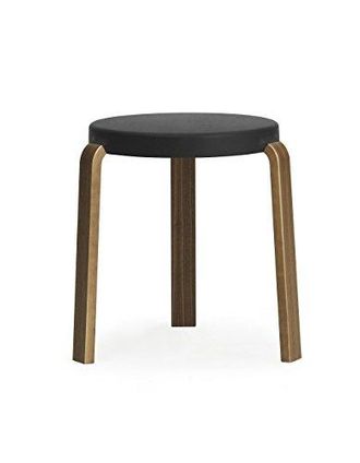 NORMANN COPENHAGEN Tap Holzstuhl, Sitz: PUR-Schaum, Stuhlbeine: Funierte Esche, Schwarz, H 43 x &Oslash; 35 cm