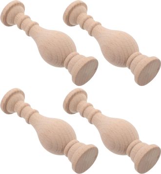 Cabilock FIXOSHEE 4 St&uuml;ck Unbehandelte Holzspindeln 4 St&uuml;ck R&ouml;misch Inspirierte Robuste Holzbaluster f&uuml;r M&ouml;bel und Treppengel&auml;nder - 3,89 X 1,10 X 1,10 Zoll Se