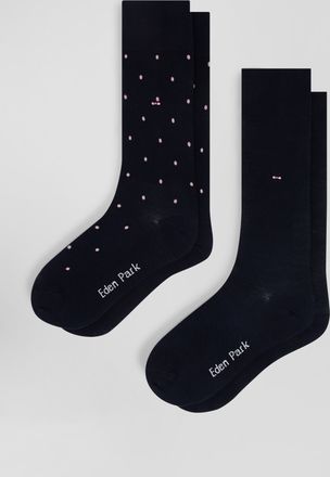 Eden Park Lot De Deux Paires De Chaussettes En Coton Stretch Mélangé Marine