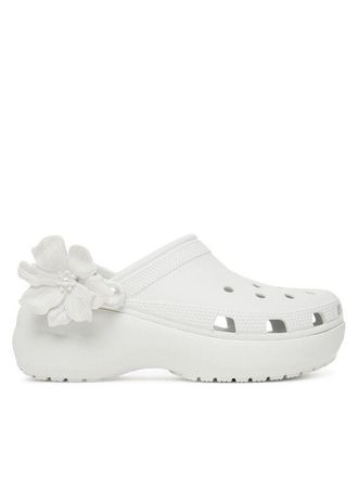 Crocs Pantoletten Classic Bouquet Platform Clog 211292 Wei&szlig;