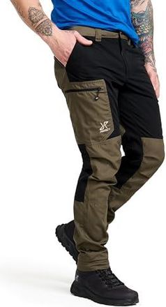 RevolutionRace Rambler Lightweight Pants pour Homme, Pantalon de randonnée extérieur Durable et léger, Light Moss Gray/Black, L