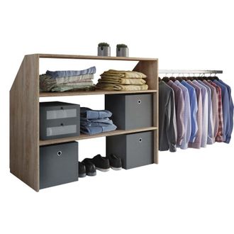 ebuy24 Dacho biblioth&egrave;que pour mur en pente 2 tablettes ch&ecirc;ne d&eacute;cor