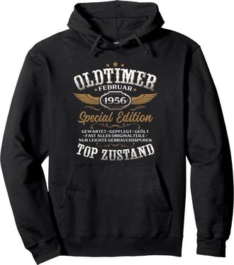 Generic 70. Geburtstag Oldtimer Baujahr Februar 1956 Pullover Hoodie