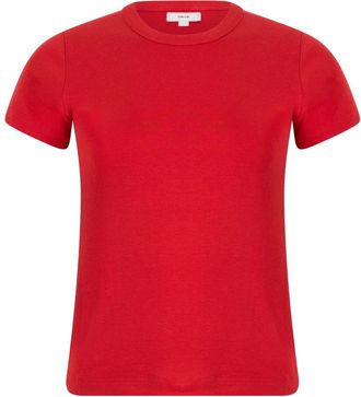 Vince Femme, Tops, Rouge, Taille: 42 FR T-shirt court ann&eacute;es 90 en m&eacute;lange de coton Pima