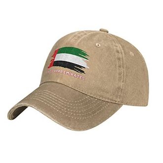 Generic Pare-Soleil Casquette Denim Drapeau &Eacute;mirati DArabie Saoudite Casual Casquettes De Golf Classique Chapeau Soleil pour Randonn&eacute;e Course Golf