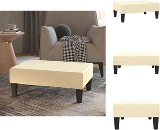 vidaXL Fußhocker Creme 78x56x32 cm Kunstleder - Fußhocker - Sitzmöglichkeiten - Wohnzimmer Dekoration - Bequemlichkeit - Kunstleder Möbel
