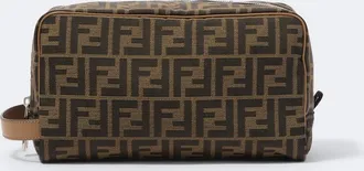 Fendi Kosmetiketui FF Zucca Small mit Leder