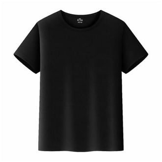 Generic T-shirt dentra&icirc;nement pour homme, haut de course pour homme, t-shirt de sport, col rond, t-shirt de gym, manches courtes, Noir, 4XL