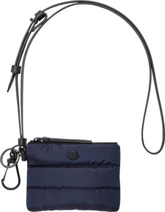 Moncler Moncler Caradoc Card Metal Logo Holder, Men, Blue, Size: One Size