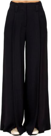 Semicouture Femme, Pantalons, Bleu, Taille: 38 FR Wide Pantalons