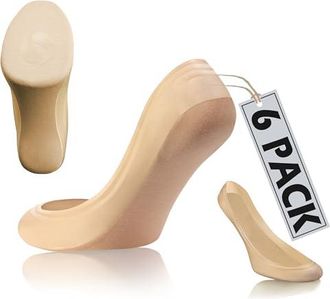 Sesto Senso 6 Paires Socquettes Femme Chaussettes Invisibles Protège-Pieds Multipack Courtes Silicone 6 Pack Beige