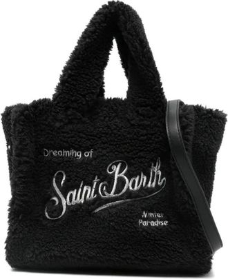 MC2 Saint Barth mini sac cabas Vanity à broderies - Noir