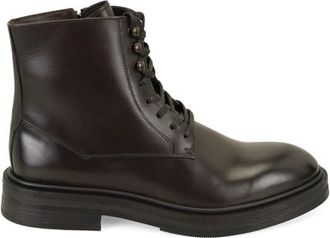 Desa Bottines en Cuir &agrave; Lacets pour Homme Talon de 4 cm, faciles &agrave; Enfiler, Respirantes | Brun - 40