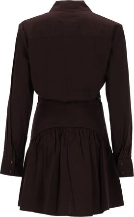 Staud Cotton Blend Mini Dress - Brown