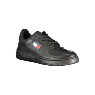 Tommy Hilfiger Logo-Detailed Leather Sneaker - Black