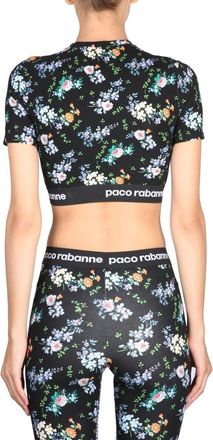 Paco Rabanne Floral Viscose Cropped Top - Multicolor