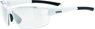 Uvex sportstyle 612 VL - Sportbrille für Damen und Herren - mit selbsttönendem Visier - druckfreier Sitz & perfekter Halt - white/smoke - one size