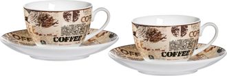 Ritzenhoff & Breker Cappuccino-Set Crema | 4-teilig | 220 ml | Porzellan