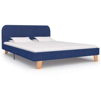 vidaXL Bettgestell Blau Stoff 140x200 cm Vidaxl