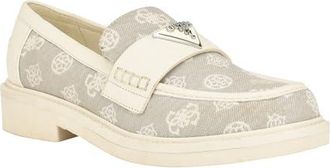 Guess Femme Shatha Mocassin, Taupe Logo Multi, 41 EU