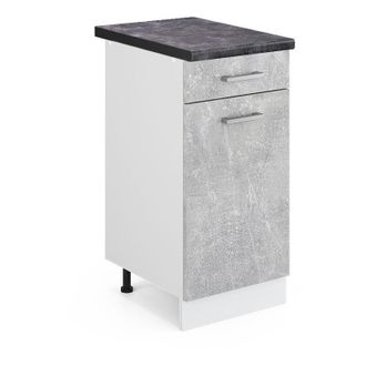 Vicco K&uuml;chenunterschrank R-Line, Beton, 40 cm, AP Anthrazit, Vicco
