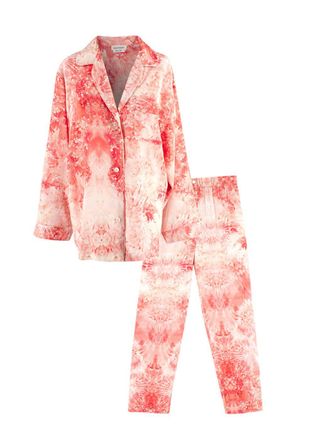 Alexander McQueen Coral Silk Pyjama Set Size S