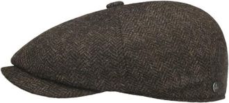 Lierys Casquette Carlsen Wool Herringbone Homme - Made in The EU Laine Gavroche avec Visiere, Doublure Hiver Automne-Hiver - 56 cm Marron