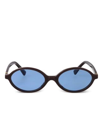 Miu Miu Eyewear Sonnenbrille mit ovalem Gestell - Schwarz