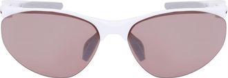 Nike Swoosh-Sonnenbrille, Kunststoff, Wrap Around (Wei&szlig;/Pink)