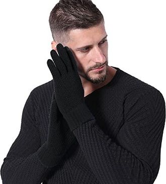Generic Gants Homme Hiver - dHiver Chauds D&eacute;contract&eacute;s avec Bonhomme de Neige en Peluche pour Femmes et Hommes 2pi&egrave;ces