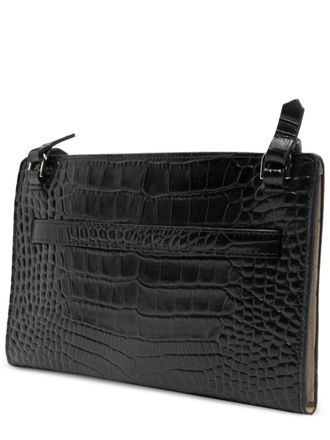 Toteme Womens Shoulder Bag Embossed Leather Black