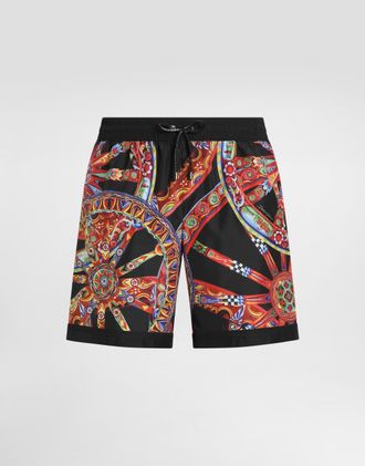 Dolce & Gabbana Badeboxershorts Mit Carretto-print - Mann Beachwear Multicolor 7