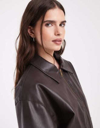 Asos bomber Harrington marron d&eacute;lav&eacute;
