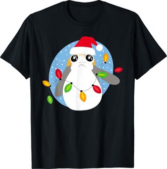Star Wars Weihnachten Star Wars The Last Jedi Porg Christmas Lights T-Shirt