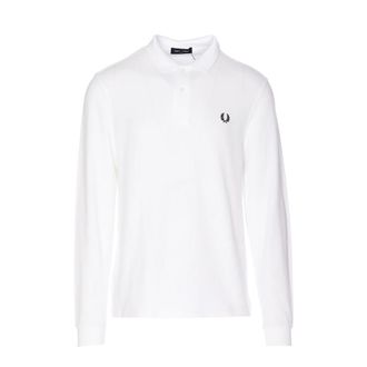 Fred Perry Klassisches Langarm-Poloshirt - - Tops - Herren - Wei&szlig; - S