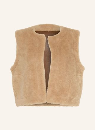 Darling Harbour Darling Harbour Teddyfell-Weste Zum Wenden beige