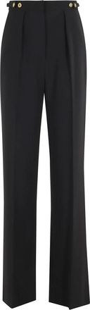 Elisabetta Franchi Femme, Pantalons, Noir, Taille: 38 FR Pantalon en cr&ecirc;pe avec accessoire bijou