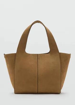 Mango Sac shopper cuir marron moyen - Femme - Taille unique - MANGO