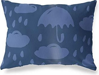 Bonamaison Le Jardin du Lin Kissen Zierkissenbezug Blau Kissenbezug, Weich Bequem, Für Zuhause Autos Büro Sofa Wohnzimmer Couch Schlafzimmer Dekor, 35x50 Cm - En