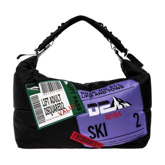 Dsquared2 Gesteppte Schultertasche mit Patches - - Bags - Damen - Schwarzk - ONE SIZE