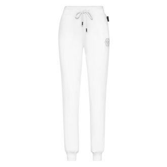 Philipp Plein Femme, Pantalons, Blanc, Taille: 42 FR Pantalon de jogging Crystal Hexagon