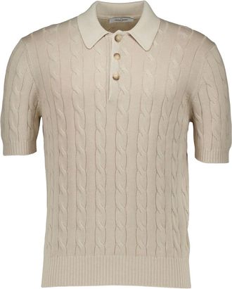 Gran Sasso Homme, Tops, Beige, Taille: XL Polo en maille de coton torsad&eacute;