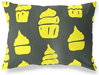 Bonamaison Le Jardin du Lin Kissenbezug Zierkissenbezug Neongelb-Rauch Kissenbezug, F&uuml;r Bett, Auto, Sofa, Haus, Wohnzimmer, Schlafzimmer, Dekoration, 45x60 Cm - 