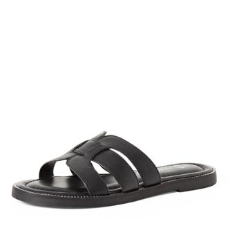 Marco Tozzi Damen Pantoletten aus Leder Bequem, Schwarz (Black), 38 EU