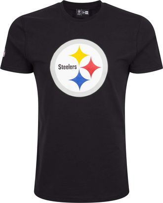 New Era NFL Team Logo Pittsburgh Steelers T-Shirt, Schwarz, XXL