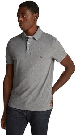 Tommy Hilfiger Polo Manches Courtes Homme 1985 Slim Slim Fit, Gris (Medium Grey Heather), XL