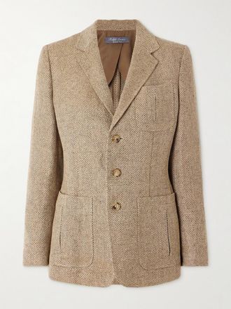 Ralph Lauren Collection Ronan Blazer Aus Leinen-tweed - Braun