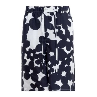 Marni Homme, Shorts, Multicolore, Taille: S Short en Soie Imprimé Fleuri