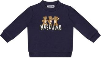 Moschino unisex, Sweatshirts et sweats &agrave; capuche, Bleu, Taille: 12 M SweaT-shirt en coton avec nounours