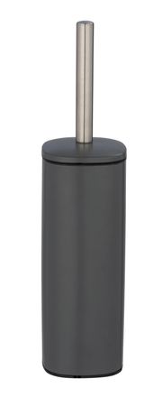 WENKO Stand WC-Garnitur Mod. Alassio, geschlossener B&uuml;rstenhalter inkl. WC-B&uuml;rste, auswechselbarer B&uuml;rstenkopf &Oslash; 8,5 cm in Schwarz, aus lackiertem Stahl, 9,